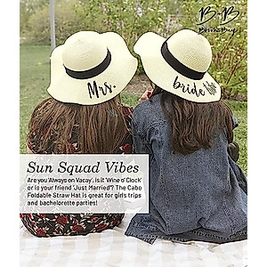 Brook + Bay Embroidered Summer Hats for Bachelorette Party - Floppy Sun Hats for Bridal Shower - Women Beach & Vacation Hat Hello Sunshine