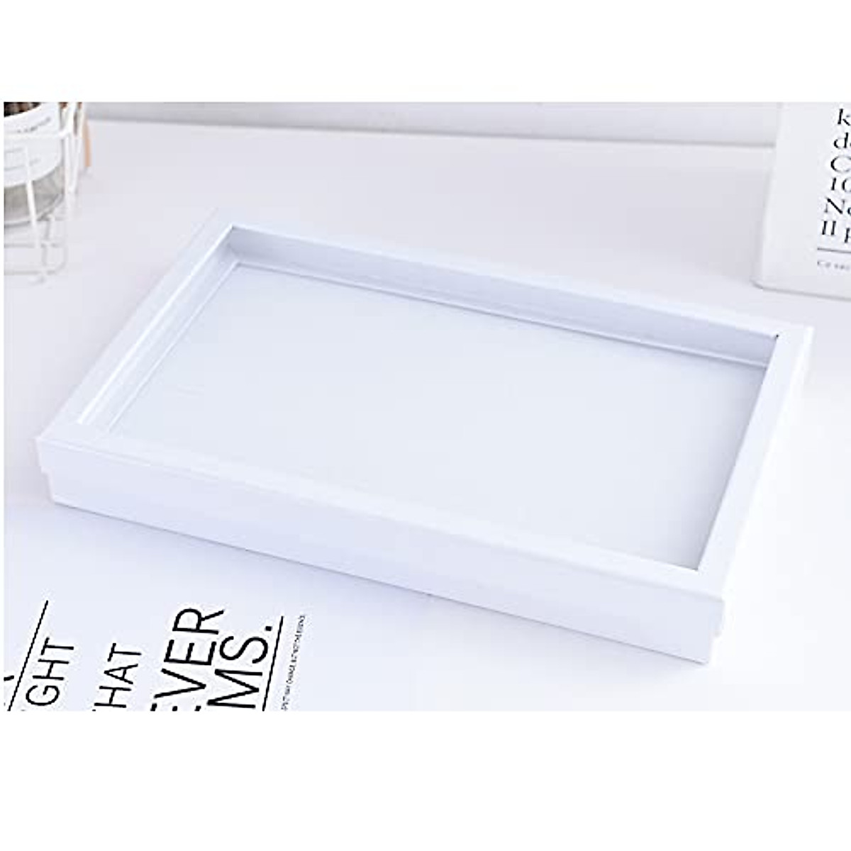 ZLY Jewelry Rings Display Tray Velvet 100 Slot Case Box Jewelry Storage Box (White)