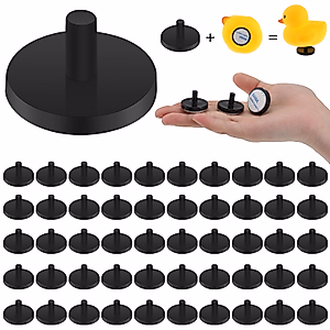 Wesiti 50 Pieces Duck Plug Rubber Duck Mount Black Plastic Holder for Fixed Display Car Dashboard Bath Accessories, Rubber Duckies Not Included