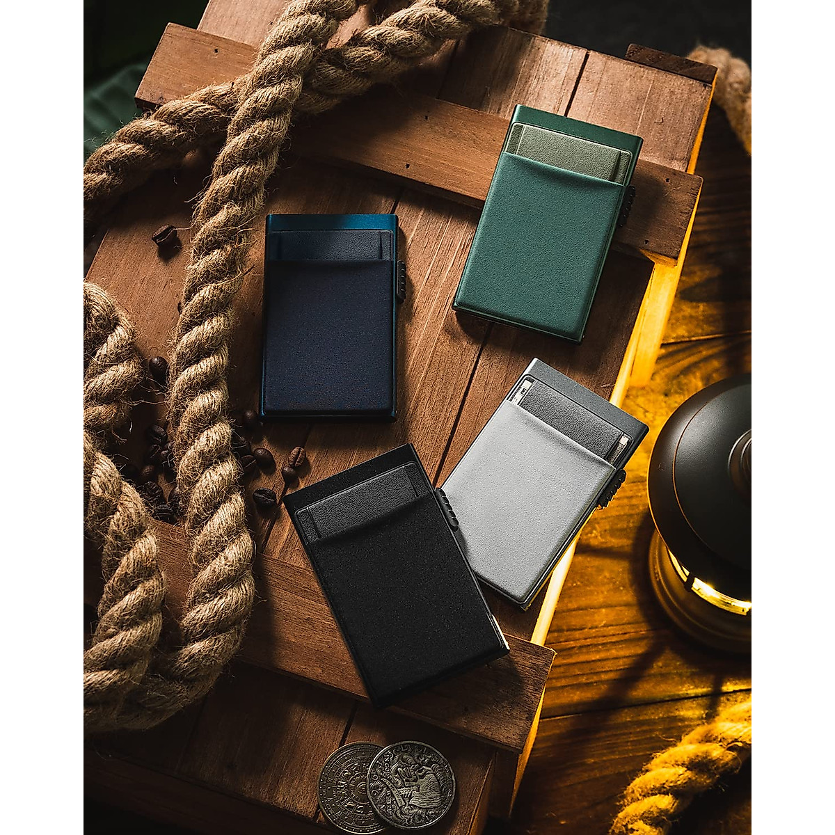 DUGRAFT Credit Card Holder with Money Pocket Mens Minimalist Slim Aluminum Metal Pop Up Wallet for Men RFID Blocking Business Card Holder with Gift Box, Holds 5-7 Cards and Cash, Black