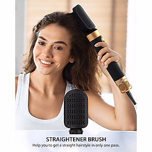 Hair Dryer Brush, PRITECH Blow Dryer Brush Set with Diffuser, 7 in 1 Hair Styling Tools 110000 RPM High Speed Volumizer Drying, Ionic Hairdryer Curler Straightener,Curling Wand
