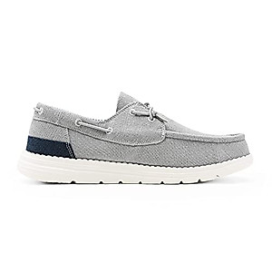 Bruno Marc Men's SBLS223M Slip-on Canvas Loafers Casual Boat Shoes, Grey, Size 12