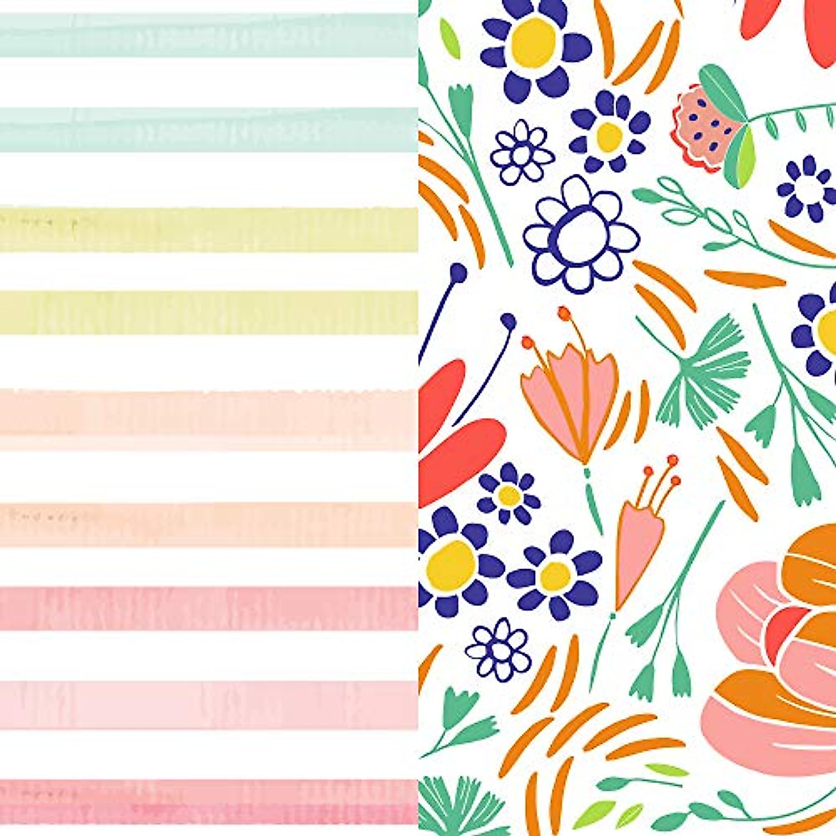 The Honest Company Clean Conscious Diapers | Plant-Based, Sustainable | Rainbow Stripes + Flower Power | Super Club Box, Size 3 (16-28 lbs), 136 Count
