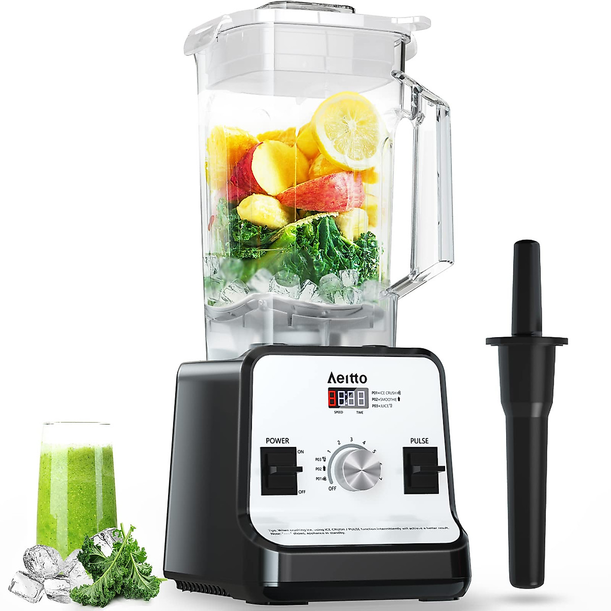 Aeitto Blender, Blenders for Kitchen with 1500-Watt Motor, 68 Oz Large Capacity, Countertop Professional Blenders for Ice Crush, Frozen Drinks(Sliver)