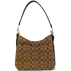 COACH Women's Georgie Hobo Bag (Signature Canvas - Colorblock - Khaki - Terracotta)