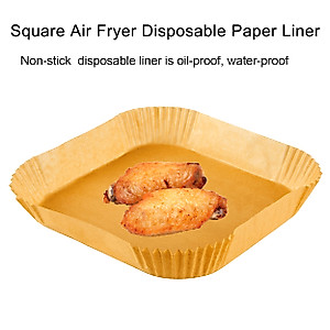 8.9 inch Air Fryer Disposable Paper Liner for Power XL,Gowise USA,Philips Air Fryer,100 Pcs Square Air Fryer Parchment Liners for 5-7QT Air Fryer,Non-stick Liners for Air Fryer,Air Fryer Accessories