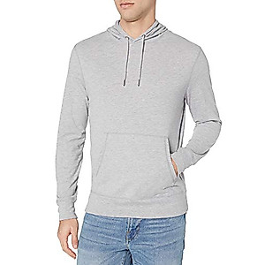 Amazon Essentials Men's Lightweight Jersey Pullover Hoodie, Medium Grey Heather, Medium