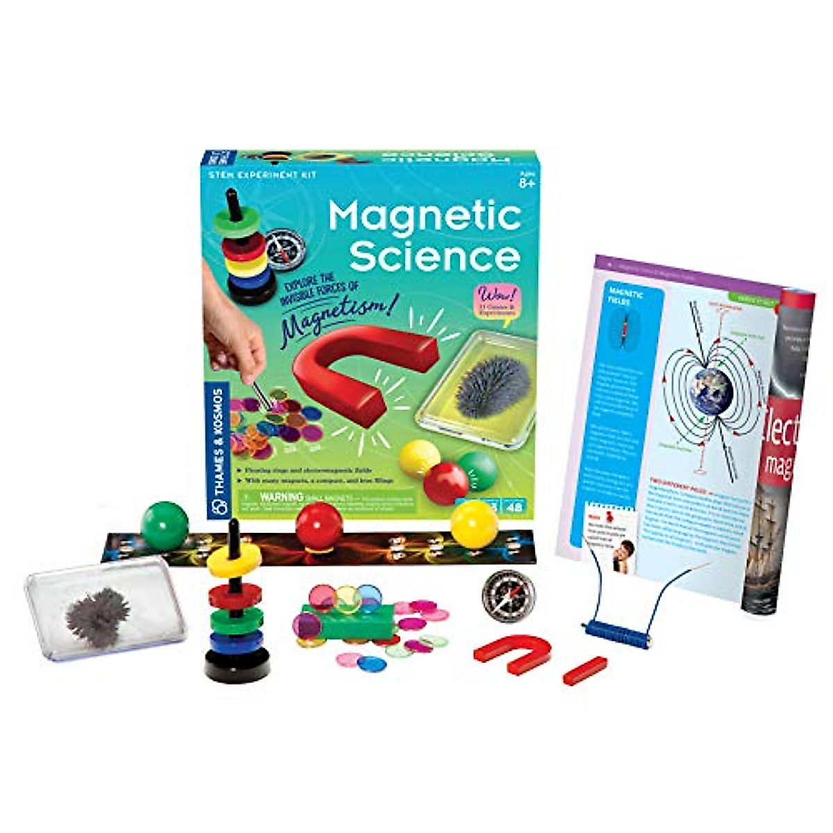 Thames & Kosmos Magnetic Science | 33 STEM Experiments | Ages 8+ | Learn About Earth’s Magnetic Poles | Discover How Invisible Magnetic Fields Work | Full-Color 48-Page Manual
