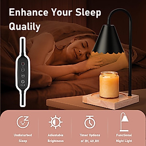 Abisailov Electric Candle Warmer Lamp with Timer, Candle Lamp Warmer for Jar Candles, Dimmable Lamp Candle Warmer Light, Aesthetic Candle Warming Lamp, Modern Candel Warmer