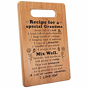 MY-ALVVAYS Grandma Gifts from Grandchildren, NaNa gifts, Grandmother Gifts, Recipe Cutting Board Gift, 7"x11", Double-Sided Use -051