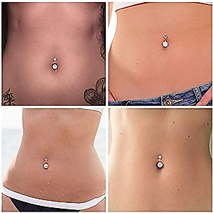 Yeelong 12mm Belly Button Rings Surgical Steel Belly Rings Diamond Belly Piercing Navel Rings for Women