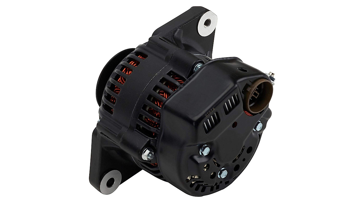 GM Denso Style 1-Wire Mini Race Alternator 90A Black | Speedway Motors