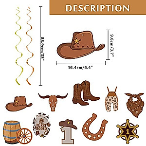 Cowboy Party Decorations My First Rodeo Birthday Party for Boy Supplies Western Theme Party Supplies Hanging Swirls Foil Cowgirl Birthday Decorations for Wild West Farm Country Party