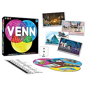 Venn Board Game | Family Game for 2+ Players | Cooperative & Competitive Gameplay Variations | Creative Word Association Game Featuring Unique Gameplay & Custom Artwork | Ages 10+