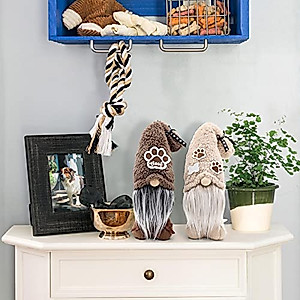 Dog Gnomes Paws Doll Gnomes Spring Stuffed Gnomes Swedish Tomte Puppy Tiered Tray Decoration Handmade Scandinavian Figurine Nordic Plush Spring Summer Farmhouse Home Decor Gift for Dog Lover