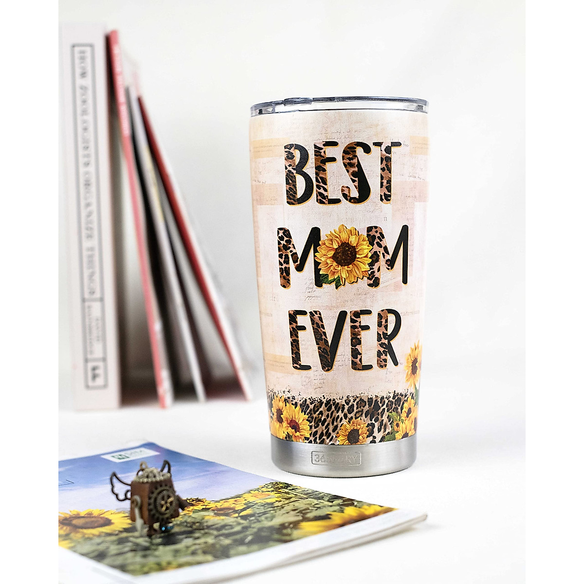 365fury Best Mom Ever Gifts - Mothers Day Gifts For Mom From Daughter, Son - Birthday, Christmas Gifts Idea For Mom From Kids - 20oz Mom Tumbler With Straw, Inspirational Bangle Bracelet For Women