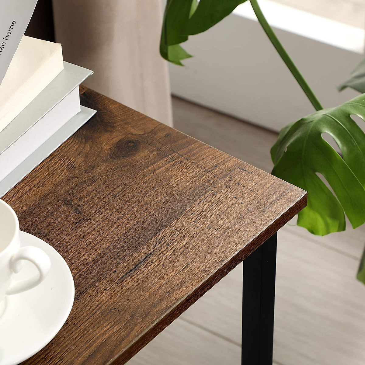 VASAGLE End Table Set of 2, 2-Tier Nightstands Side Table Night Stand Bedside Desk for Small Space in Living Room, Bedroom, Steel Frame, Easy Assembly, 2-Pack, Chestnut Brown, ULET202B17