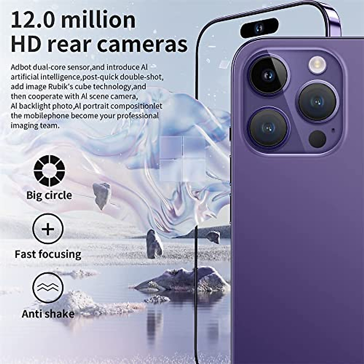 Echoamo A14 Pro MAX Unlocked Smartphone, 6.82-inch HD Screen Phone, 3 ...