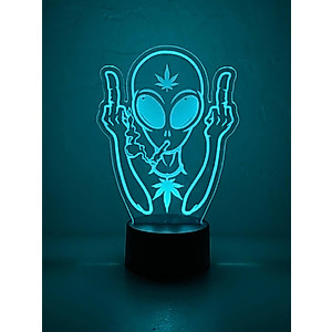 Yooce 420 Leaf 3D LED Table Lamp Night Light Optical Visual Illusion Home Decor Lighting