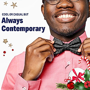 LUTHER PIKE SEATTLE Self Tie Bow Ties For Men Tuxedo Bowtie Bow Tie (Black)