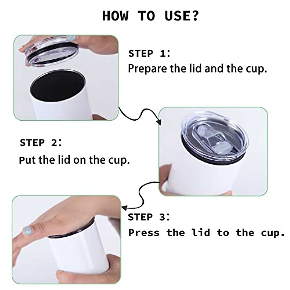 Wzaytia 2 Pack Replacement Lid for Skinny Tumblers 15 Oz 20 Oz, Fits for 2.7 Inch Inner Diameter, BPA Free Skinny Tumbler Lids