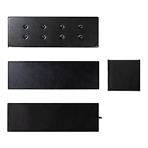 Otto & Ben Folding Chest with Memory Foam Seat Tufted Faux Leather Trunk Bedroom Ottomans Bench End Table, 45 Inch, Black