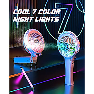 SWEETFULL Misting Fan Portable, Handheld Personal Mister Fan, Small Fan Rechargeable, Mini Spray Water Mist Fan, Kids Women Portable Fan For Travel, Outdoors, Hiking, Camping Home Office (Off white)