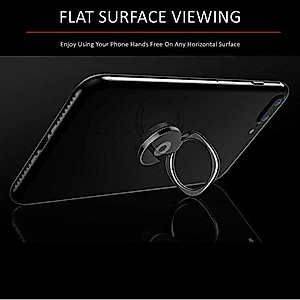 Cell Phone Ring Holder Grip Finger Kickstand Turns 360° Degrees & 180° Degrees Adjustable to Fit Your Needs Helps Stabilize Phone for Selfies 4 Colors Available iPhone Stand Phone Grip 62728 (Silver)