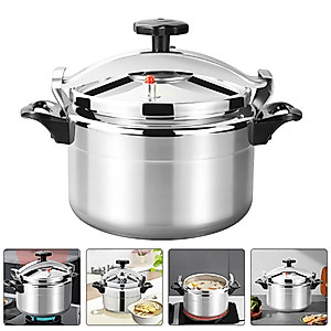 Luxshiny Stainless Steel Pressure Cooker, Gas Stove Top Pressure Canner 7L Safety Aluminum Canning Pot Household Cooker Pot Induction Cookware Fast Cooking Pot Silver
