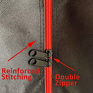 Jalousie 3 Pack Extra Large Heavy Duty Storage Bags Moving Bag Totes Storage Bin Space Saver Travel Duffel Bags - Made of Tough 600D Oxford (Black-Red 3 Pack)