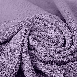 Personalized Towels Set - 3 Pack Super Soft & Absorbent Turkish Cotton Towels for Bathroom, Spa, Gym, Pool and Hotels - Includes 1 Bath Towel, 1 Hand Towel, 1 Washcloth - Lavender Towel Set