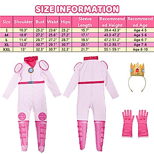Ratoher Super Brothers Princess Costume for Kids, Peach and Daisy Princess Cosplay Costume for Toddler Girls