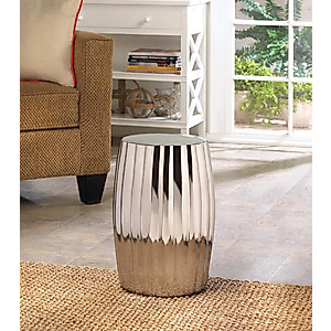 Home Locomotion Ceramic Silver Decorative Stool