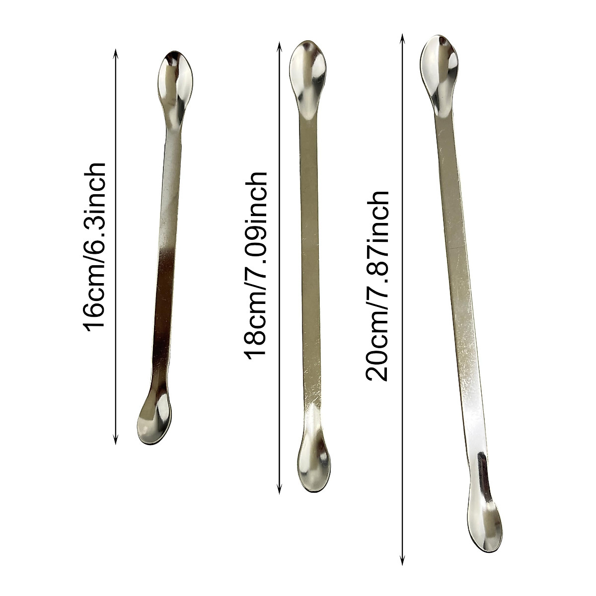 ZHUUO 1 Set Stainless Steel Miniature Laboratory Sampling Spoon, Spatula Combination Reagent Spoon, Lab Utensils (Pack of 6)