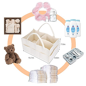 Eggsnow Baby Diaper Caddy Organizer,Portable Diaper Caddy Organizer for Changing Table,Car Baby Organizer,Nappy Caddy Nursery Storage Basket Bin for Diapers Wipes ,Large Diaper Caddy for Baby Boy,Girl