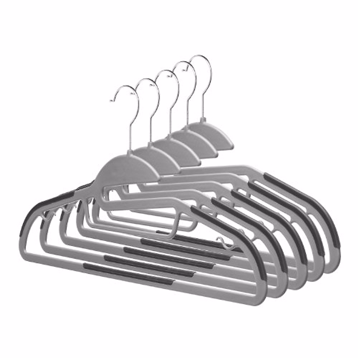Whitmor Easy Slide Sure Grip Hangers-Set of 5, 6 Count