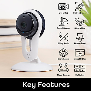 Geeni Aware 1080p HD Smart Camera – Indoor Home Security Camera – No Hub Required – Motion Detection Camera – Smart Camera Works with Amazon Alexa and Google Home, Requires 2.4 GHz Wi-Fi