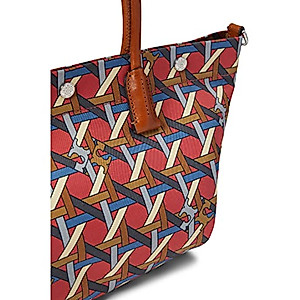 Tory Burch Canvas Basket Weave Small Tote Tory Red Basket Weave One Size