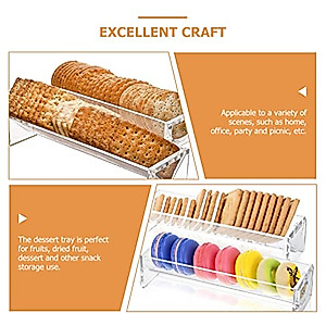 iplusmile Serving Trays Clear Tray for Serving, 2 Pack Biscuit Holder for Serving Trays, Food Display Dish Stand, Acrylic Serving Tray for Party Charcuterie Board Platter (Square) Table Tray