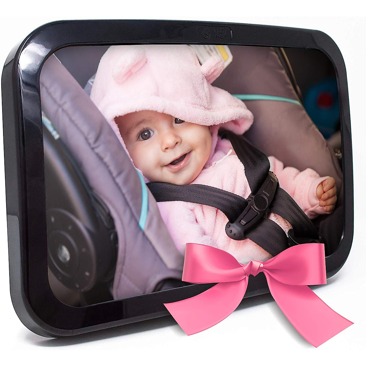 Baby & Mom Rear View Baby Car Seat Mirror - Wide Convex Shatterproof Glass - Fully Assembled - Car Mirriors Baby - car sear mirror - baby girl mirror car - back mirror baby car seat