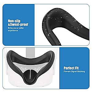Eyglo Touch Controller Grip Cover & Face Silicone Cover for Oculus/Meta Quest 2,Anti-Throw,Sweatproof Protective Covers