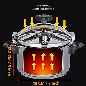 Aluminum Pressure Cooker, 3L/4L/5L Large Capacity Pressure Cooker for Gas Stove Induction Cooker, Explosion Proof Pressure Canner with Easy Lock Lid, Fast Cooking Cookware (3L-18CM Bottom)