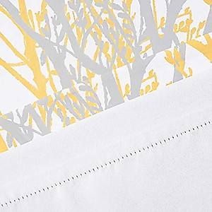 DriftAway Tree Branch Abstract Ink Printing Lined Thermal Insulated Window Curtain Valance Rod Pocket 52 Inch by 18 Inch Plus 2 Inch Header Yellow