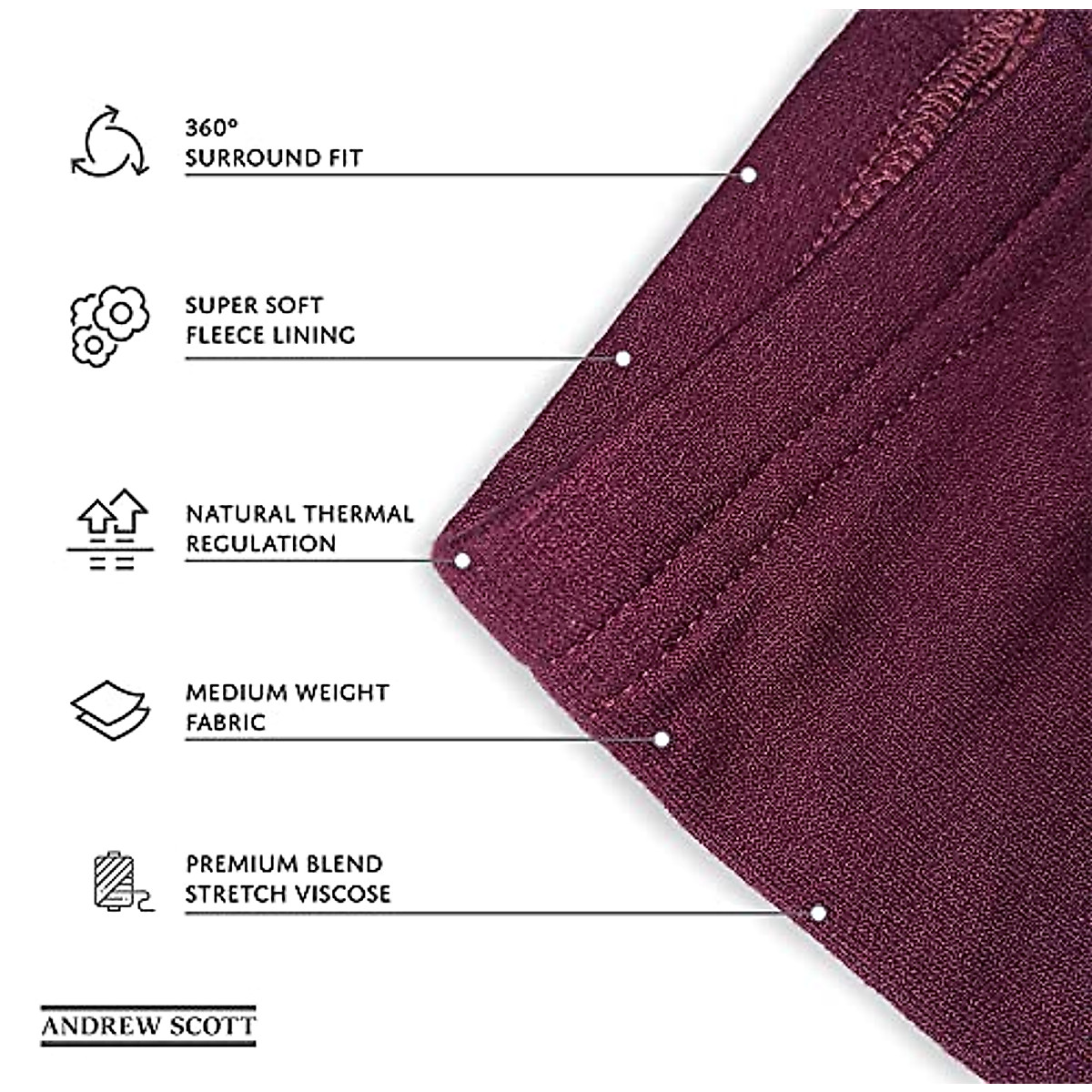 Andrew Scott Kids Boys Girls Toddler Fleece Brush Lined Stretch Leggings | Snug Fitting Long Pants -Multi Packs