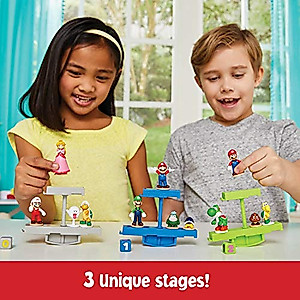 Epoch Games Super Mario Balancing Game Bundle, 3 Tabletop Action Games for Ages 4+ with 12 Collectible Super Mario Action Figures, Multi (7386)