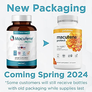 Natural Eye Health Vitamins with Bilberry Zeaxanthin Lutein - Macular Support Supplement, Formula Based On AREDS2® Clinical Trials Plus Carotenoids Quercetin EGCG - Macutene® Protect (60 Capsules)
