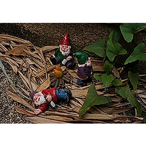 Danmu Polyresin Gnomes Garden Decorations, Garden Gnomes, Garden Gnomes Outdoor Clearance, Miniature Figurines, Fairy Garden Accessories, Fairy Garden Supplies 4 Pack