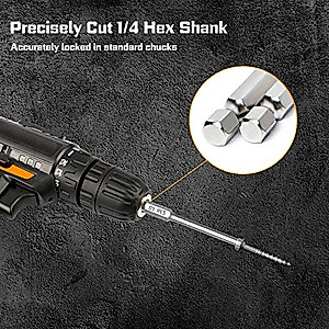 InPower Hex Head Allen Wrench Drill Bit Set 20PC (10pc Metric & 10pc SAE), S2 Steel Magnetic Screwdriver Bit Set, 3" Long Hex Bit Set with Storage Box.…