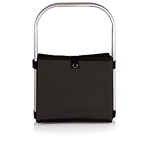 ONIVA - a Picnic Time brand Urban Basket Collapsible Tote, Utility Tote Bag, Folding Reusable Grocery Bag with Handle, (Black)