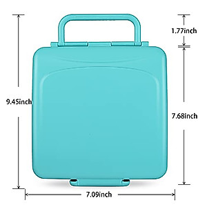 Wagindd Bento Lunch Box for Kids, Leak-proof Bento-style Kid Snack Containers with 4 Compartments, Bento Boxes with Utensils and Handle for School